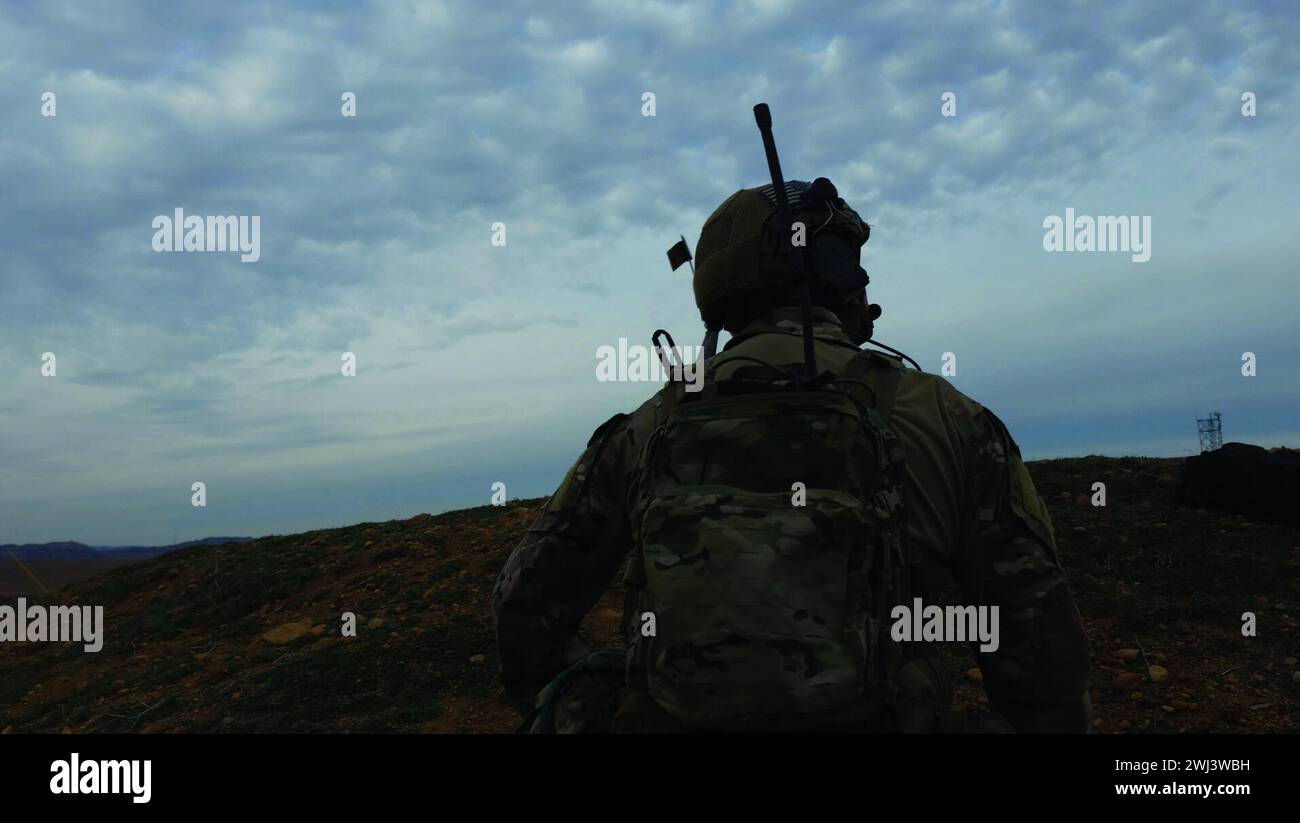 Tech Sgt. Robert Oury from Fort Sill's USAF 1st Det, 6th CTS, calls in ...