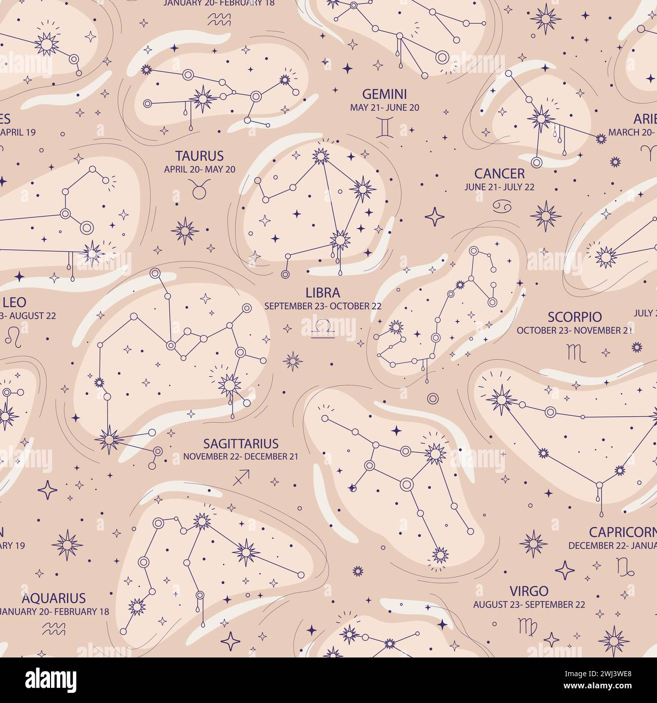 Space Galaxy constellation seamless pattern vector Stock Vector Image ...