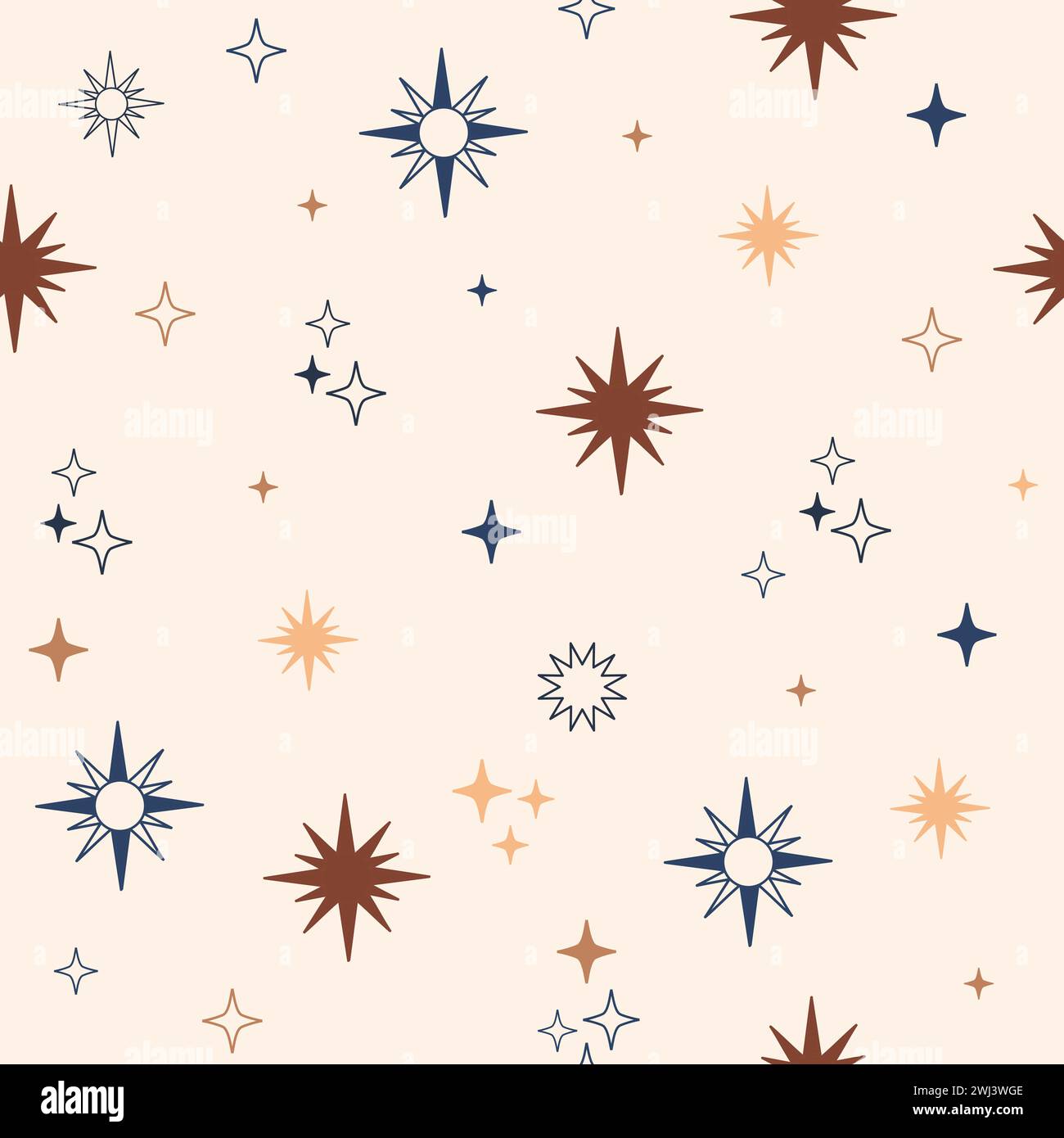Linear stars and sparks seamless pattern vector Stock Vector Image ...