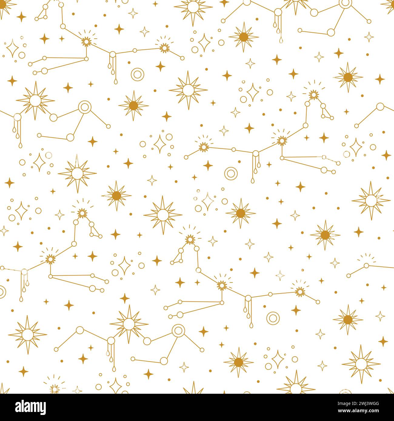 Golden star constellations seamless pattern Stock Vector Image & Art ...