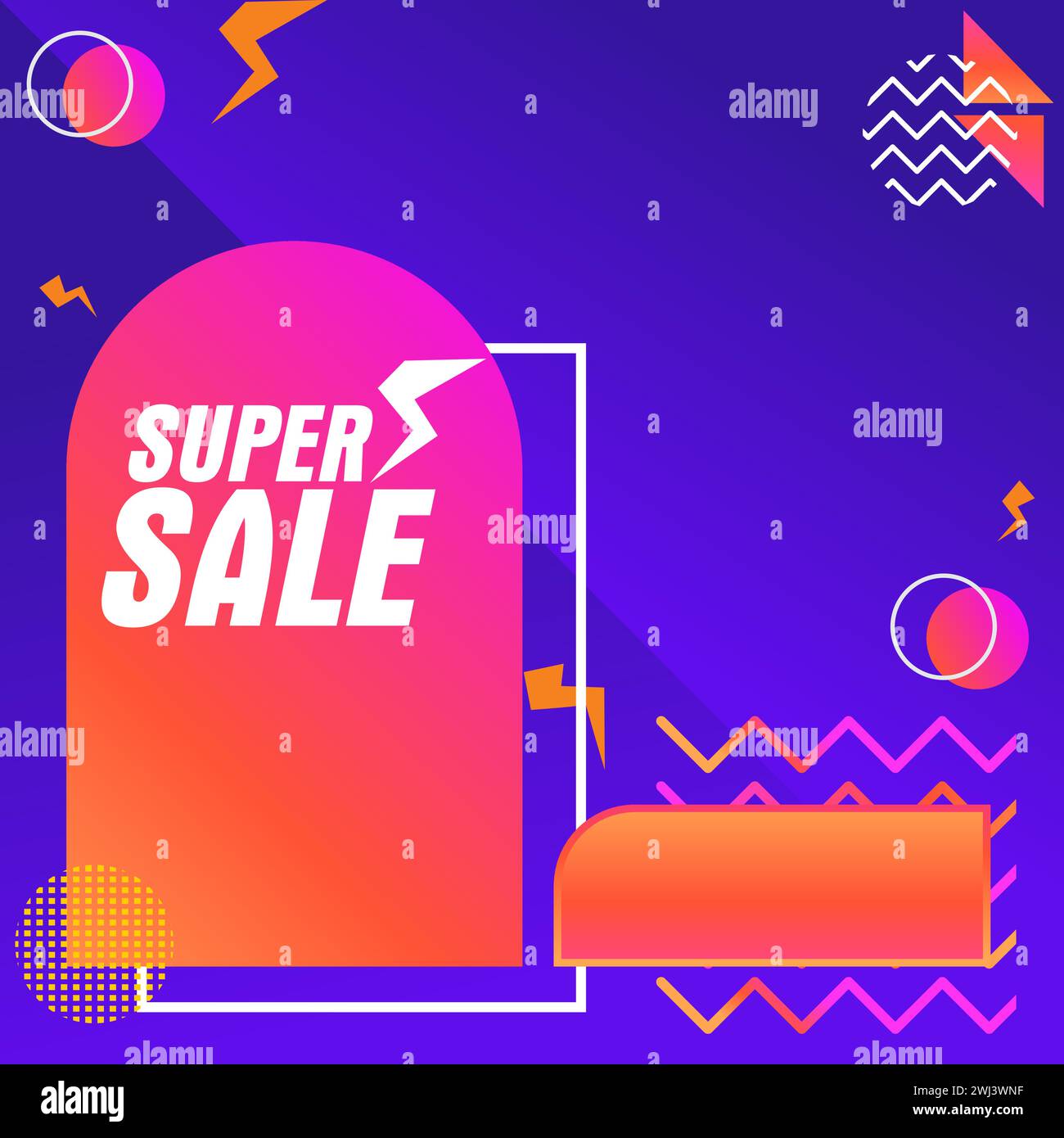 blue pink gradient illustration super sale banner template. suitable ...