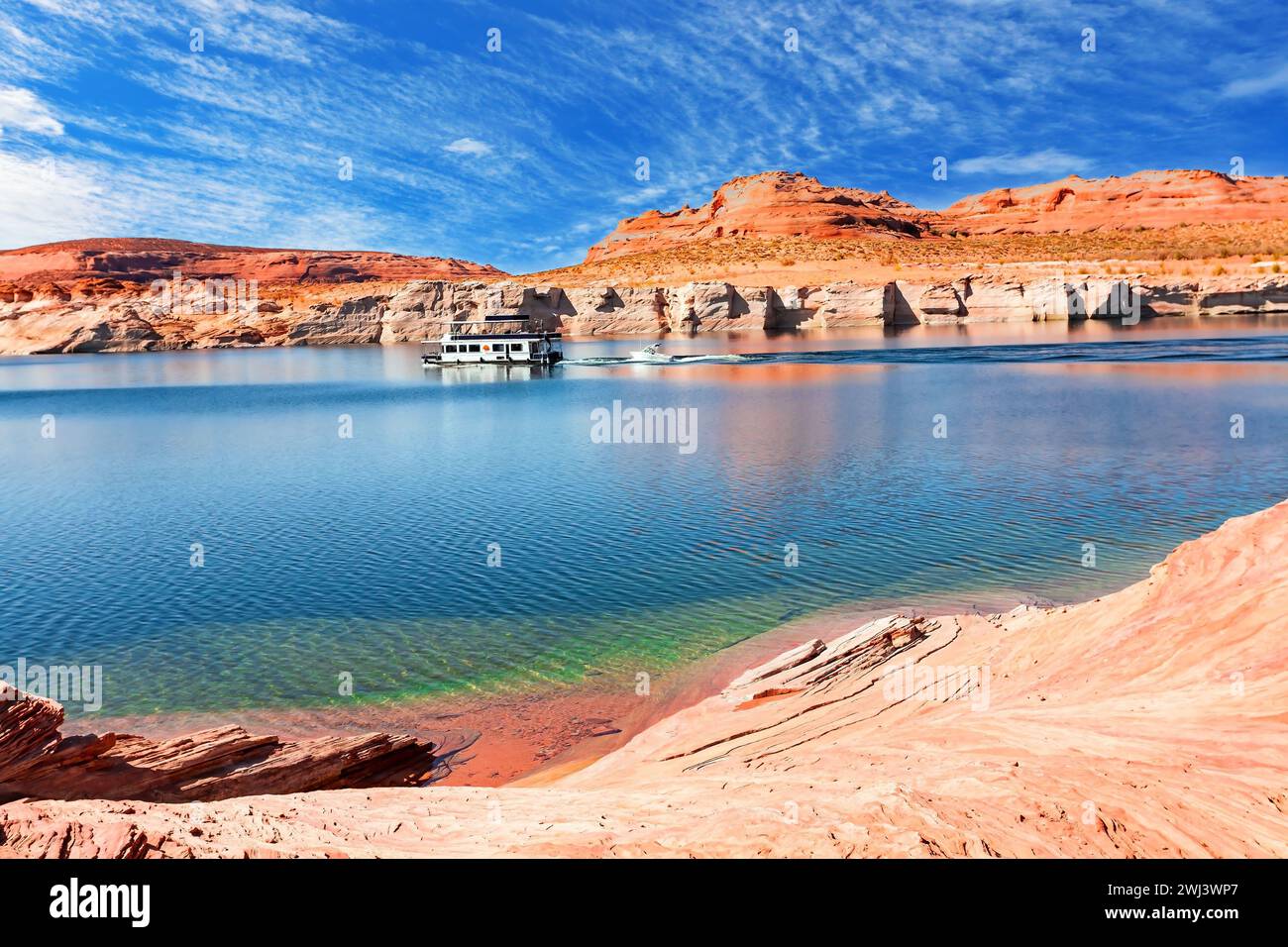 The red sandstone shores Stock Photo - Alamy