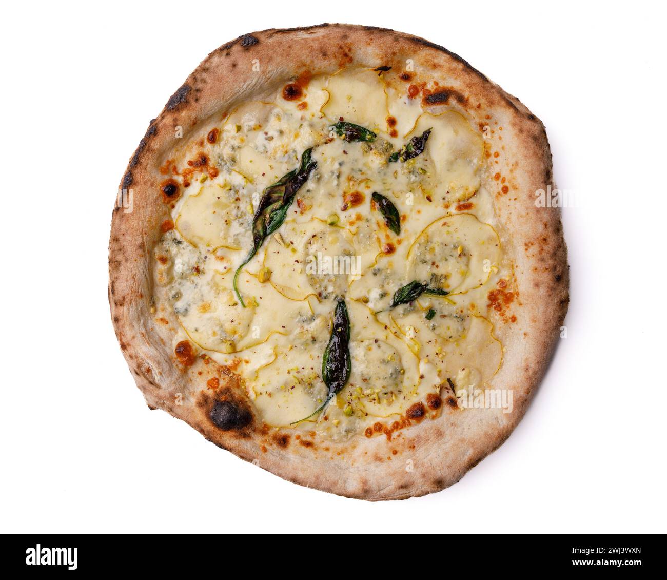 craft pizza with cheese on a white background studio shooting 2 Stock ...