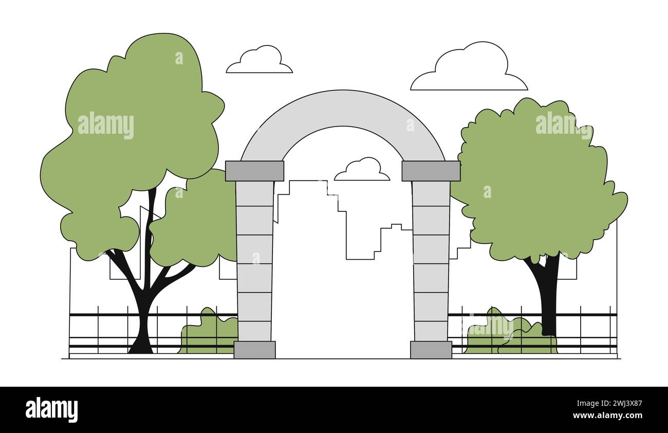 City park vector linear Stock Vector Image & Art - Alamy