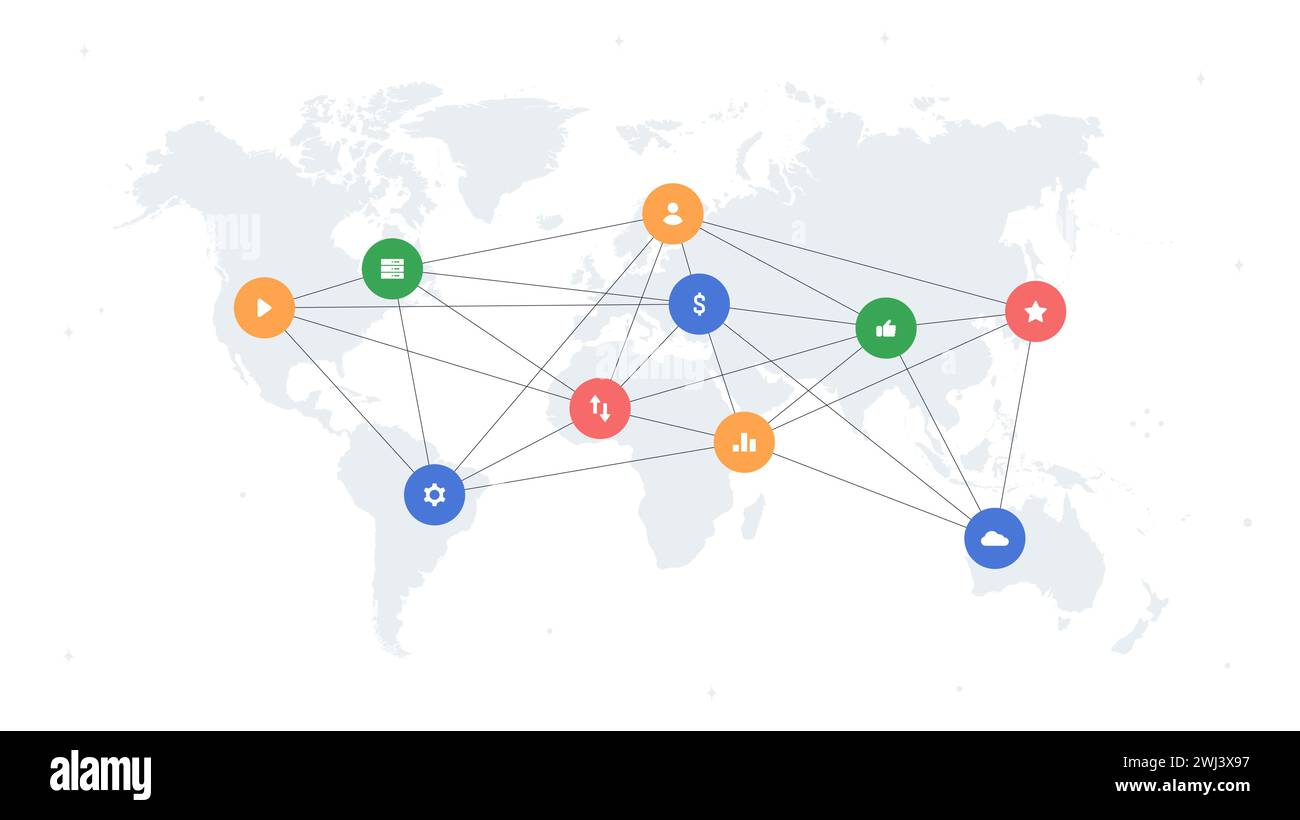 Global structure at map vector concept Stock Vector Image & Art - Alamy