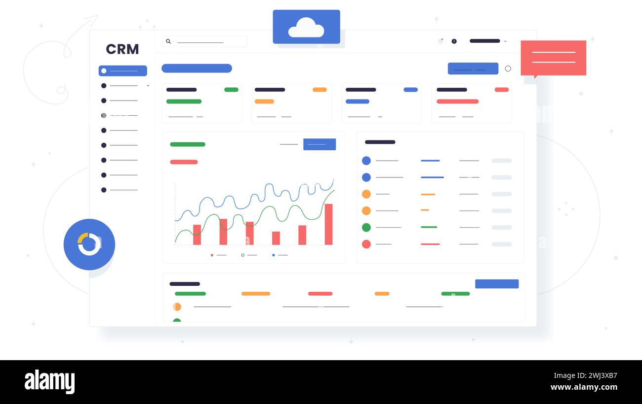 CRM website template vector concept Stock Vector Image & Art - Alamy