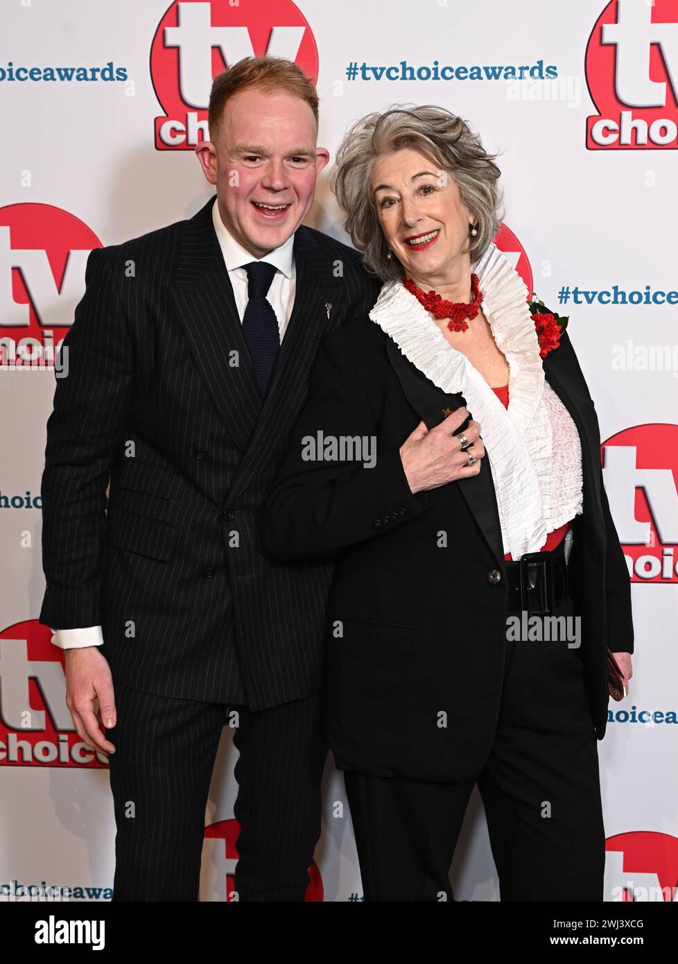 London, UK. February 12, 2024. Colson Smith and Maureen Lipman arriving ...