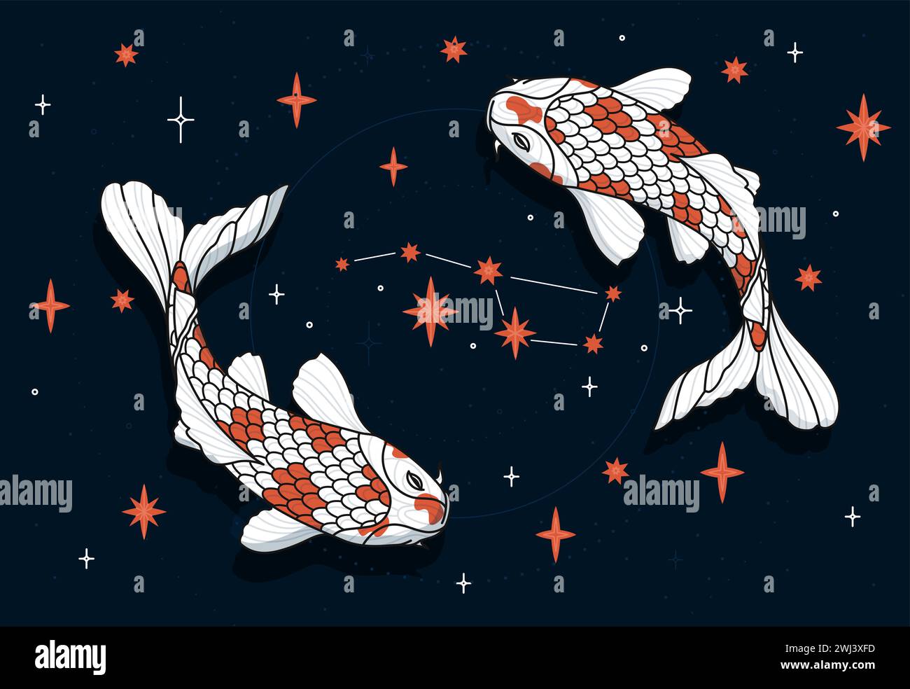 Koi fish with stars vector concept Stock Vector Image & Art - Alamy