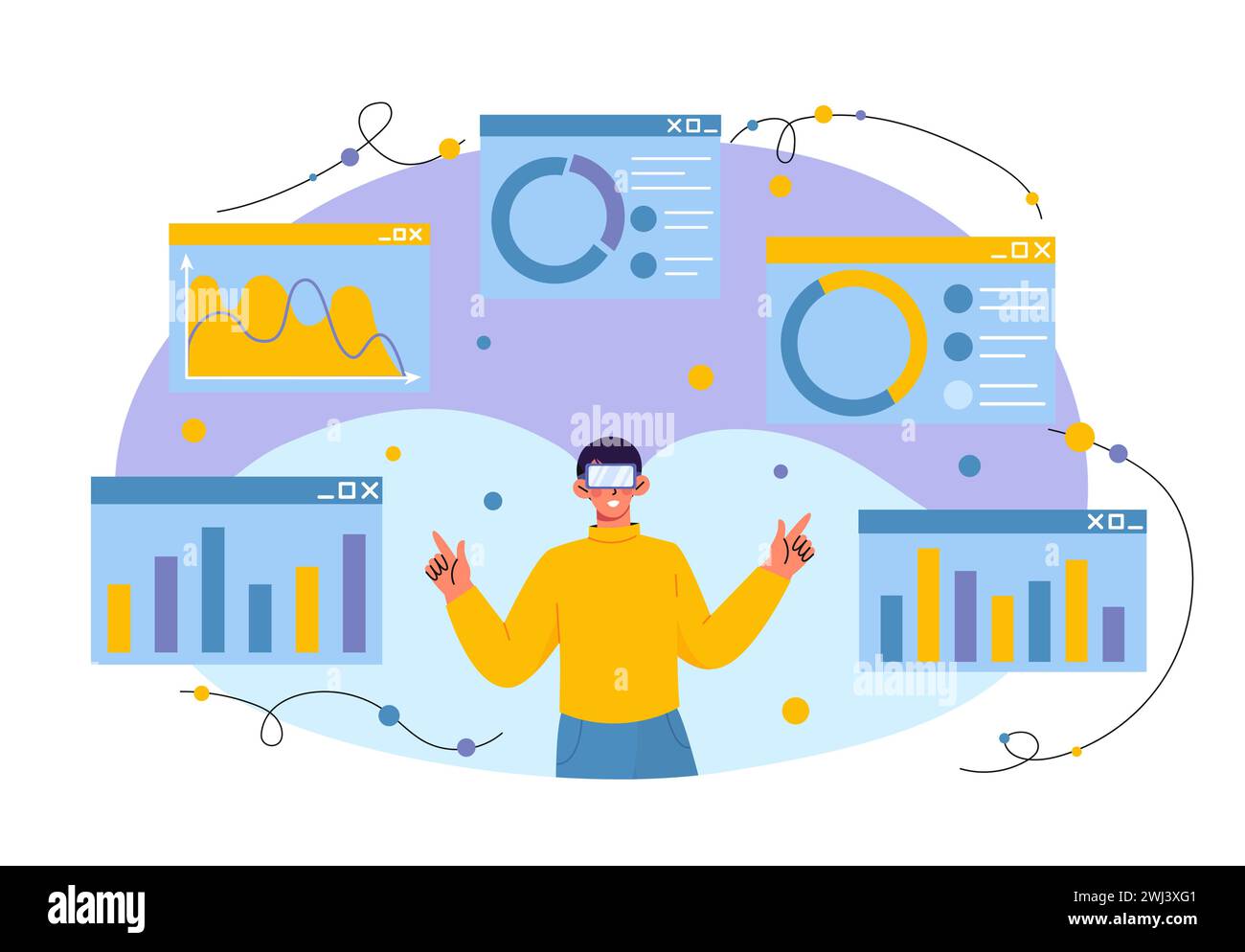 Character man virtual reality glasses Cut Out Stock Images & Pictures ...