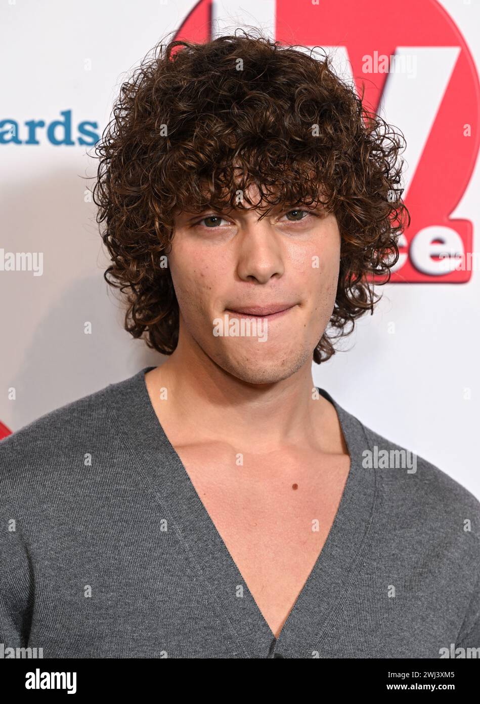 London, UK. February 12, 2024. Bobby Brazier arriving at the TV Choice ...