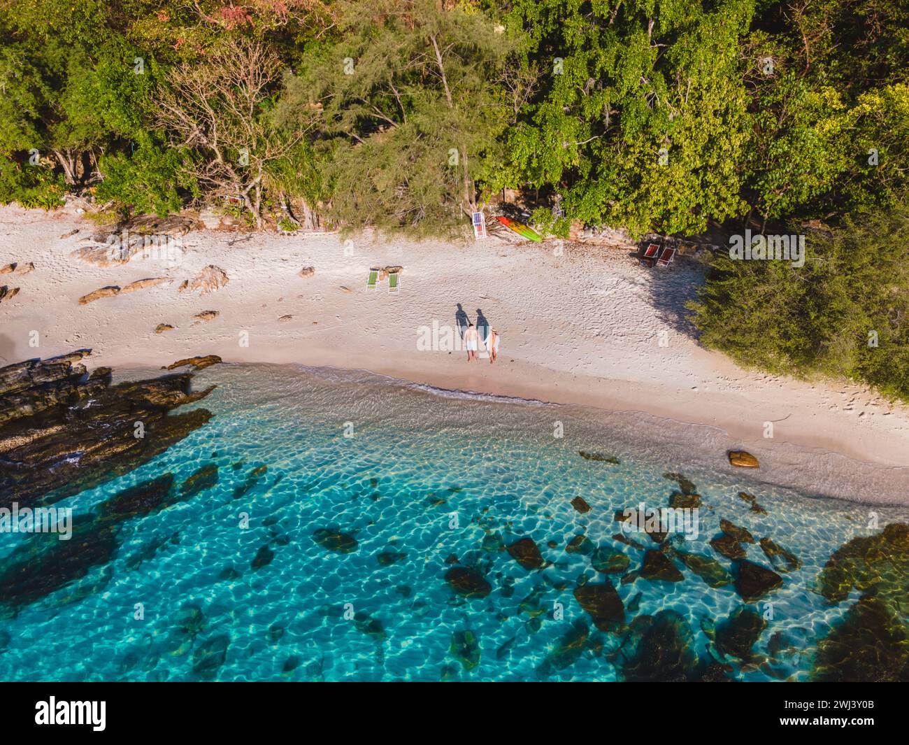 Koh Samet Island Thailand, aerial drone view from above at the Samed ...