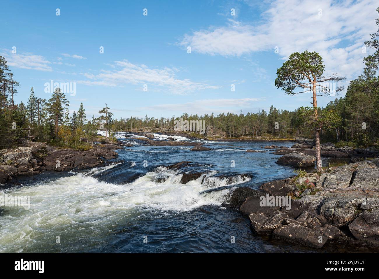 Pite river at Trollforsen waterfall in autumn in Sweden Stock Photo - Alamy