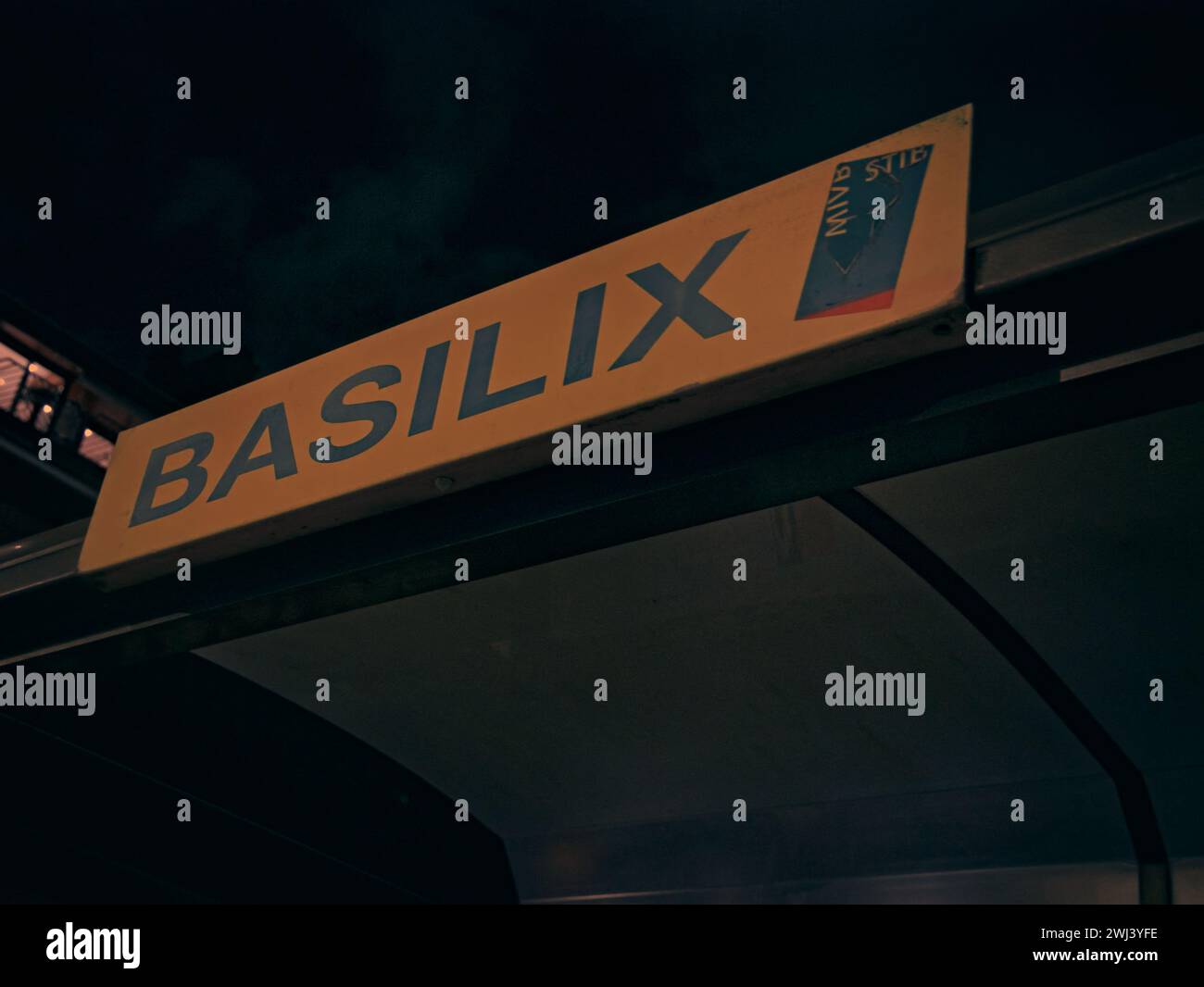 Brussels, Belgium. 6 Feb 2024. Sign on Basilix street. And next to it ...