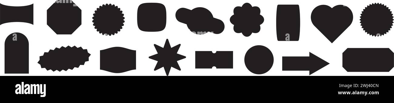 Black sticker shape, for sale badge, label, or tag. Flat vector ...