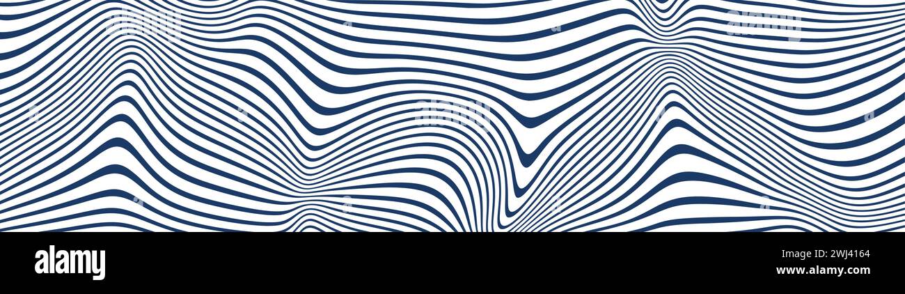 Minimalistic abstract pattern with wavy lines and stripes, curving in ...