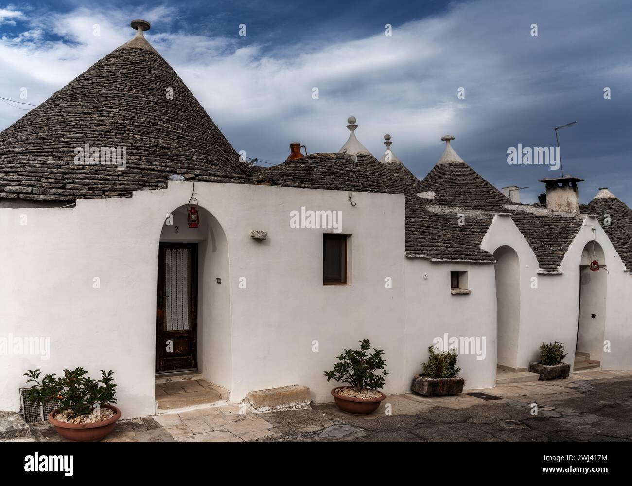 Detail view of typical Trulli houses and huts in the Rione Monti ...
