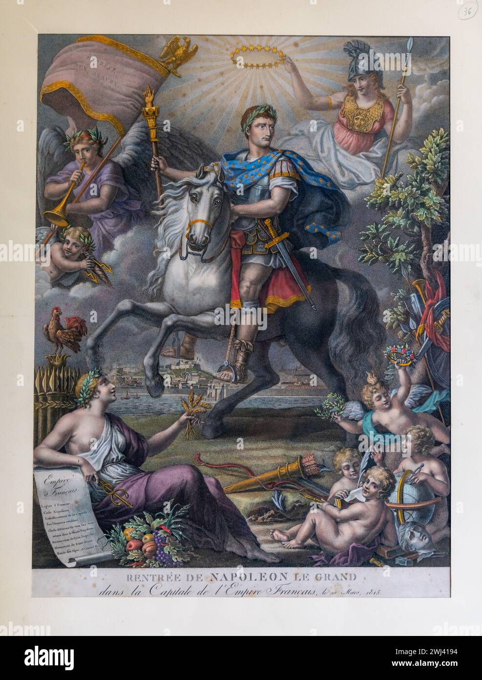 Detail view of a painting of the Emperor Napoleon in the museum ...