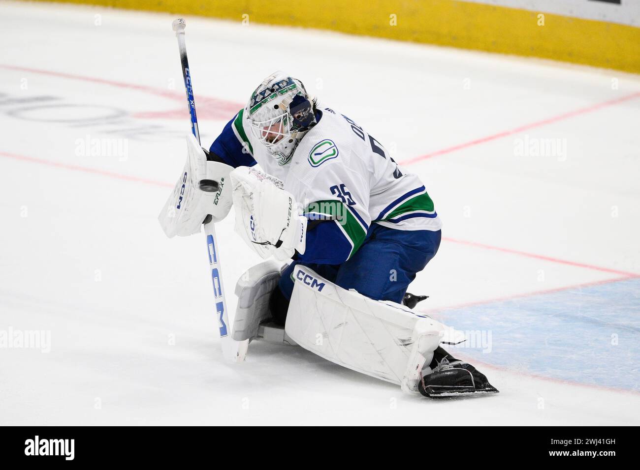 Vancouver Canucks goaltender Thatcher Demko (35) in action during ...