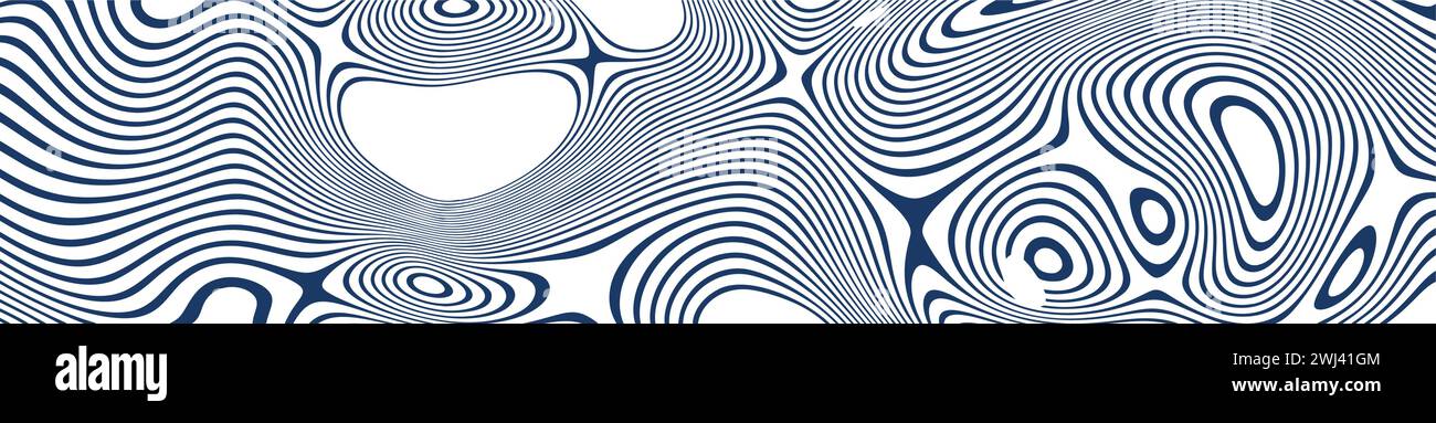 Abstract background 3D fluid wave lines in blue and white. Flat vector ...