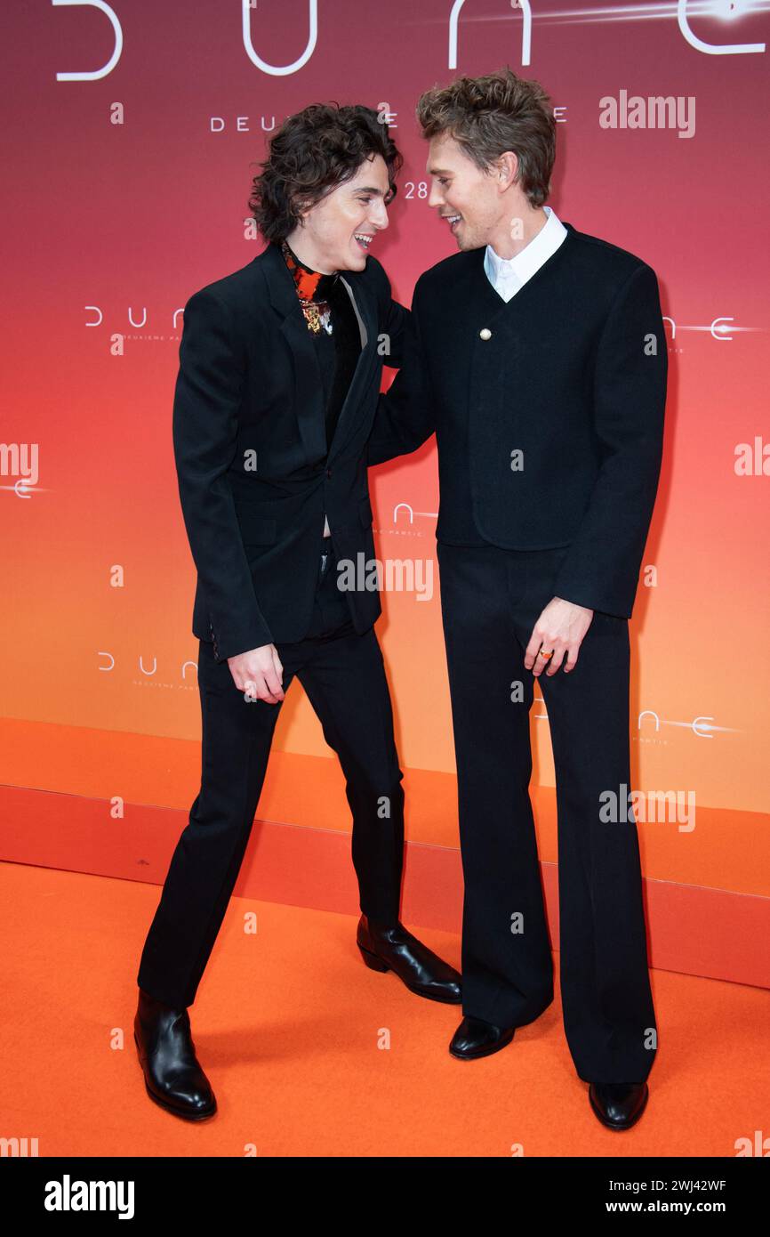 Paris, France. 12th Feb, 2024. Timothee Chalamet and Austin Butler ...