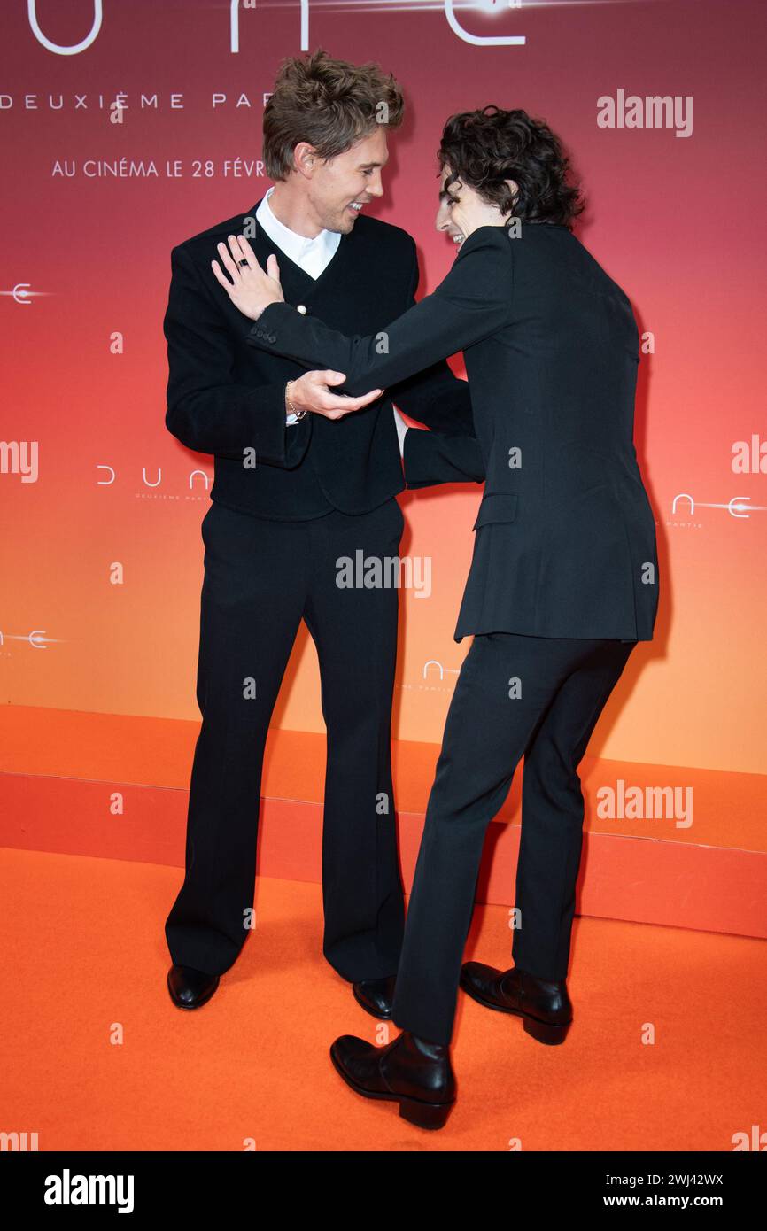 Paris, France. 12th Feb, 2024. Timothee Chalamet and Austin Butler ...