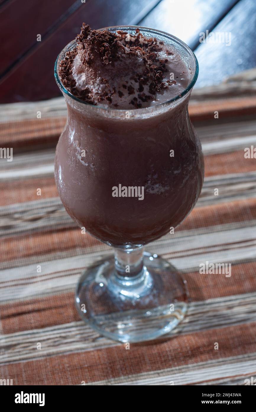 Iced choco delight frappe made from chocolate cream is served cold ...