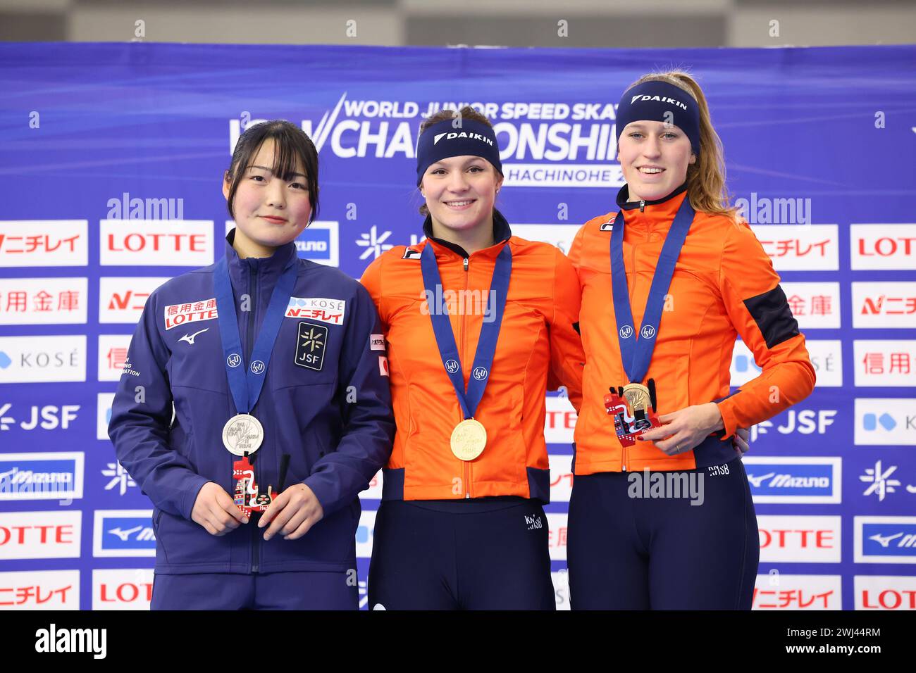 Aomori, Japan. 10th Feb, 2024. (L-R) Emika Miyagawa (JPN), Angel ...