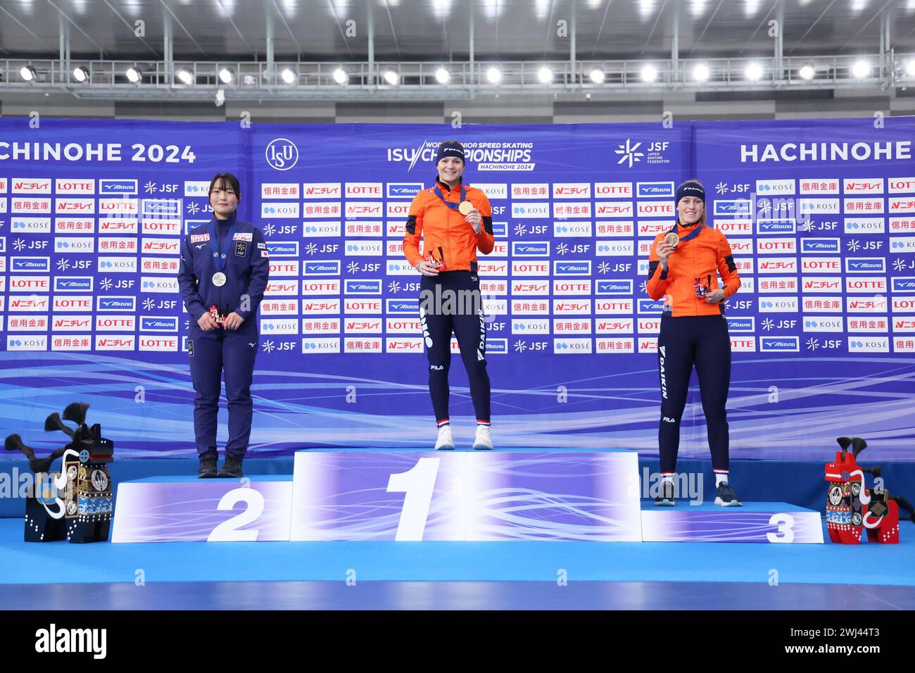 Aomori, Japan. 10th Feb, 2024. (L-R) Emika Miyagawa (JPN), Angel ...