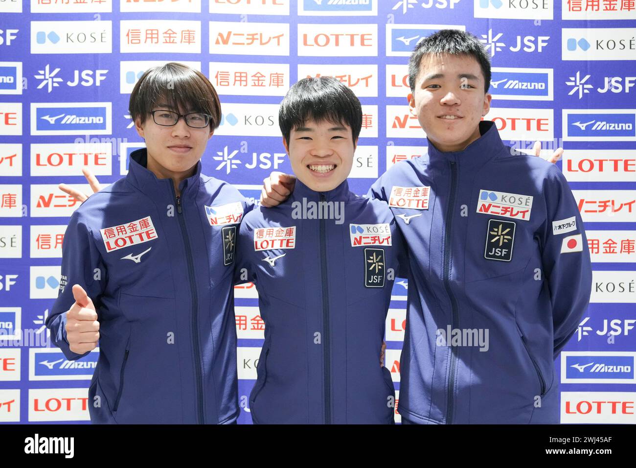 Aomori, Japan. 11th Feb, 2024. (L-R) Takumi Murashita, Yuta Fuchigami ...