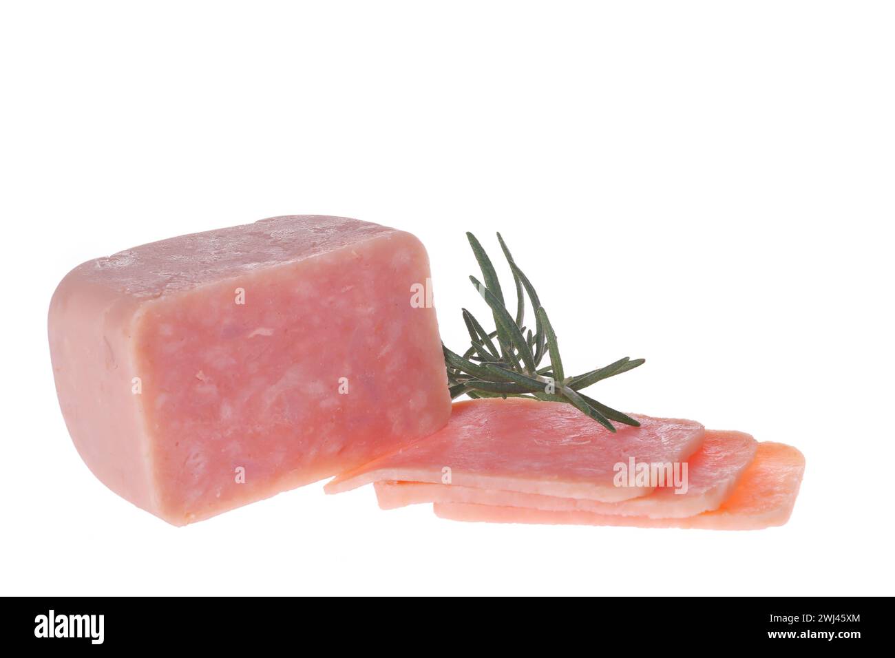 Pork ham slices of isolated on a white background, features Stock Photo ...