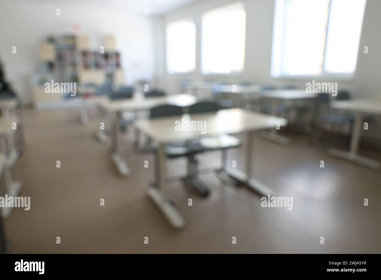 Blurred view empty classroom hi-res stock photography and images - Alamy