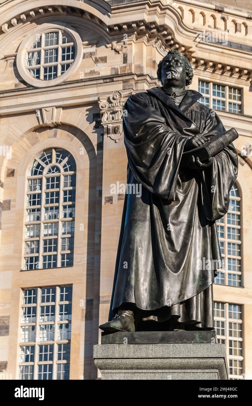 Martin Luther statue in Dresden Stock Photo - Alamy