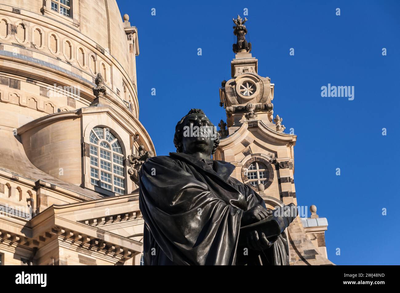 Martin Luther statue in Dresden Stock Photo - Alamy