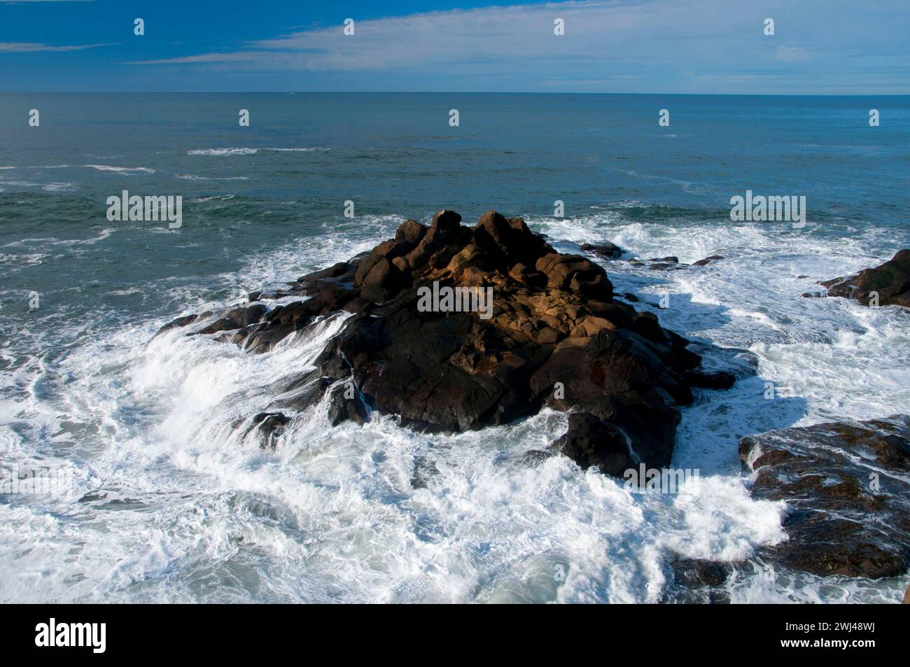 Fishing Rock, Fishing Rock State Park, Lincoln City, Oregon Stock Photo ...