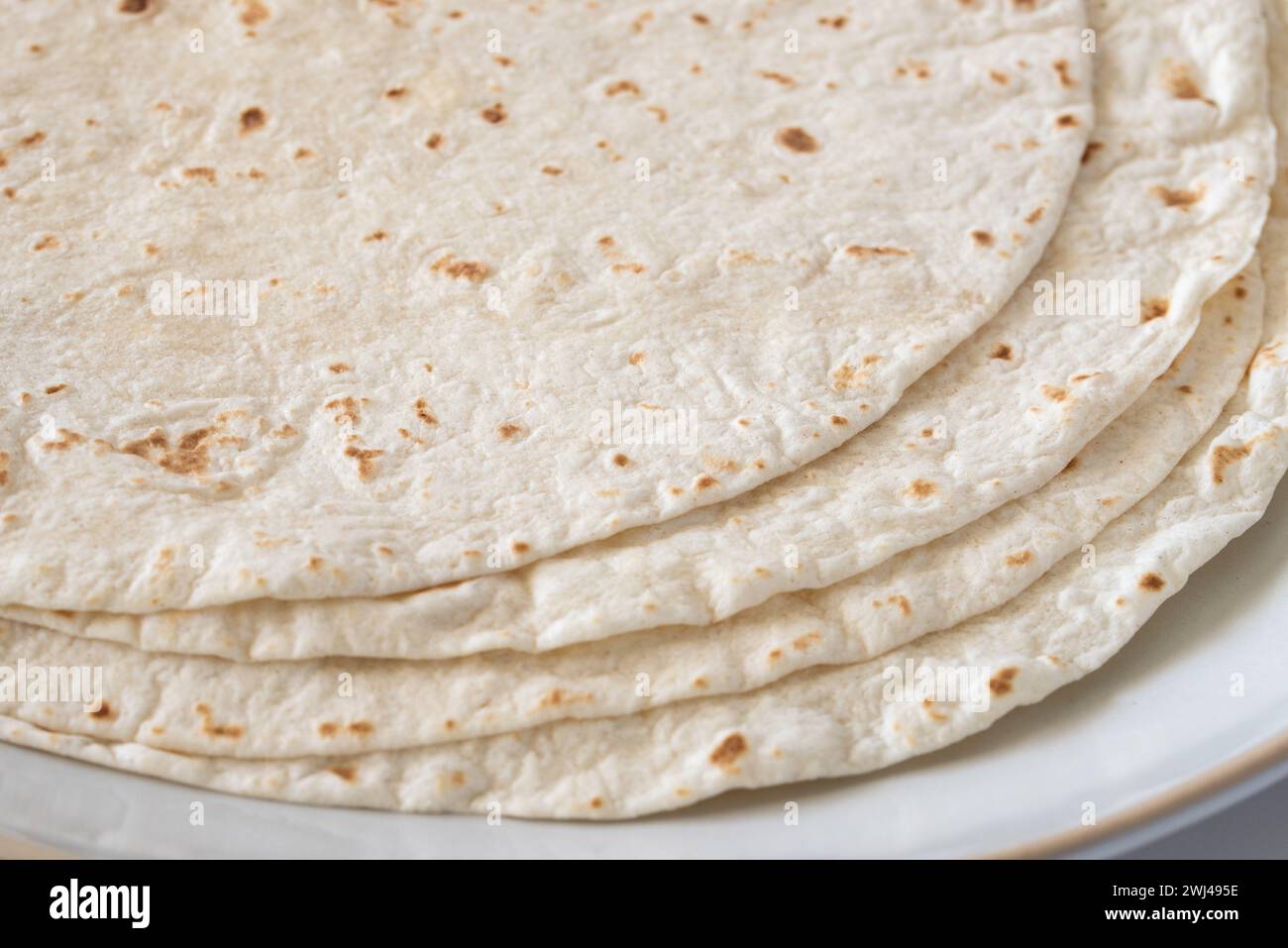 Stack of Flour Tortillas Stock Photo - Alamy