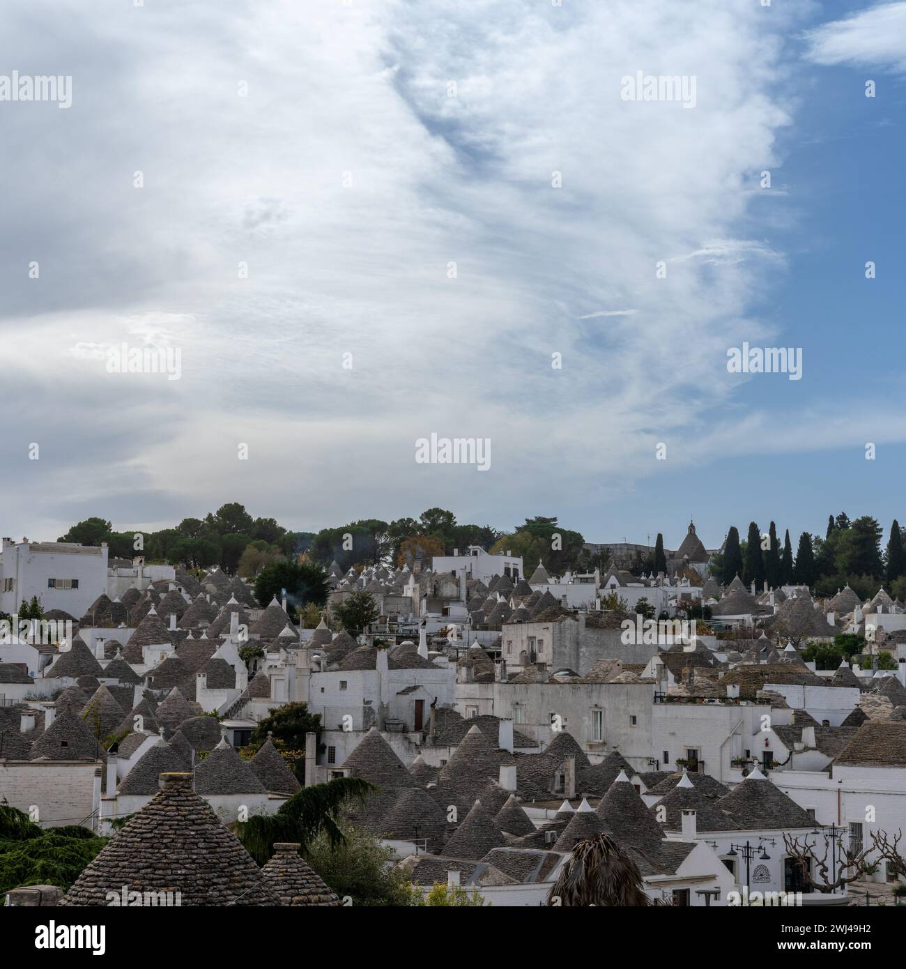 View of the Rione Monti District of Alberobello with its historic ...