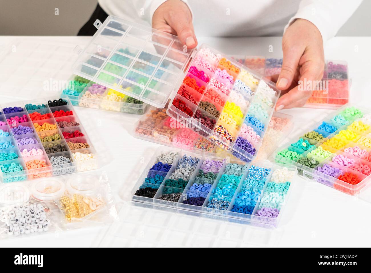 Colorful Clay Beads Set for Creative Kids' Bracelet Making Stock Photo ...