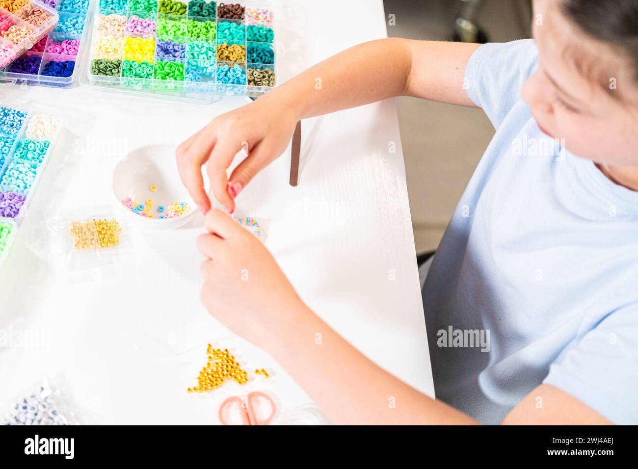 Colorful Clay Beads Set for Creative Kids' Bracelet Making Stock Photo ...