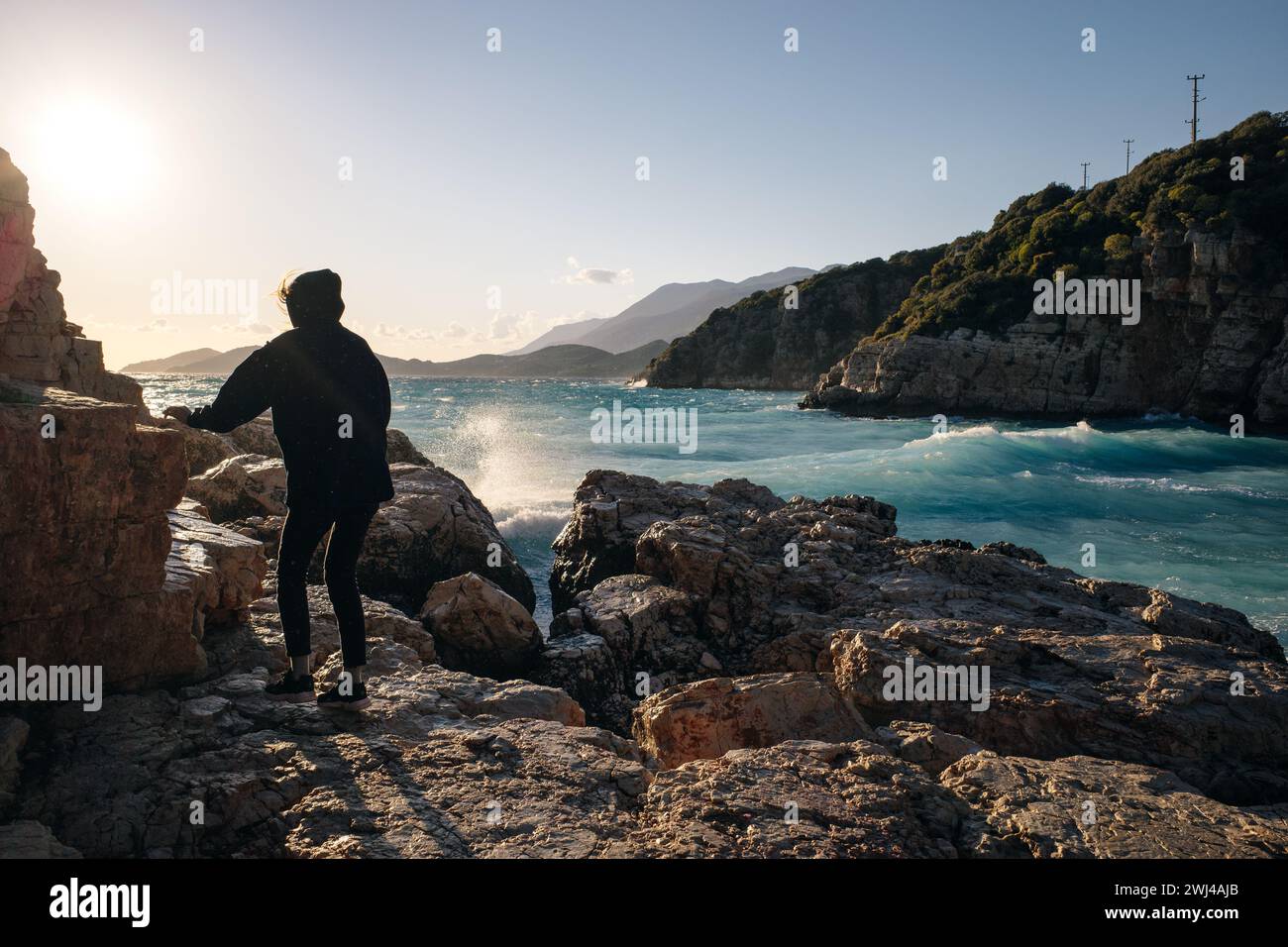 Panoramic view of Great Pebble Beach in Kas, Lykian Coast, Turkey ...