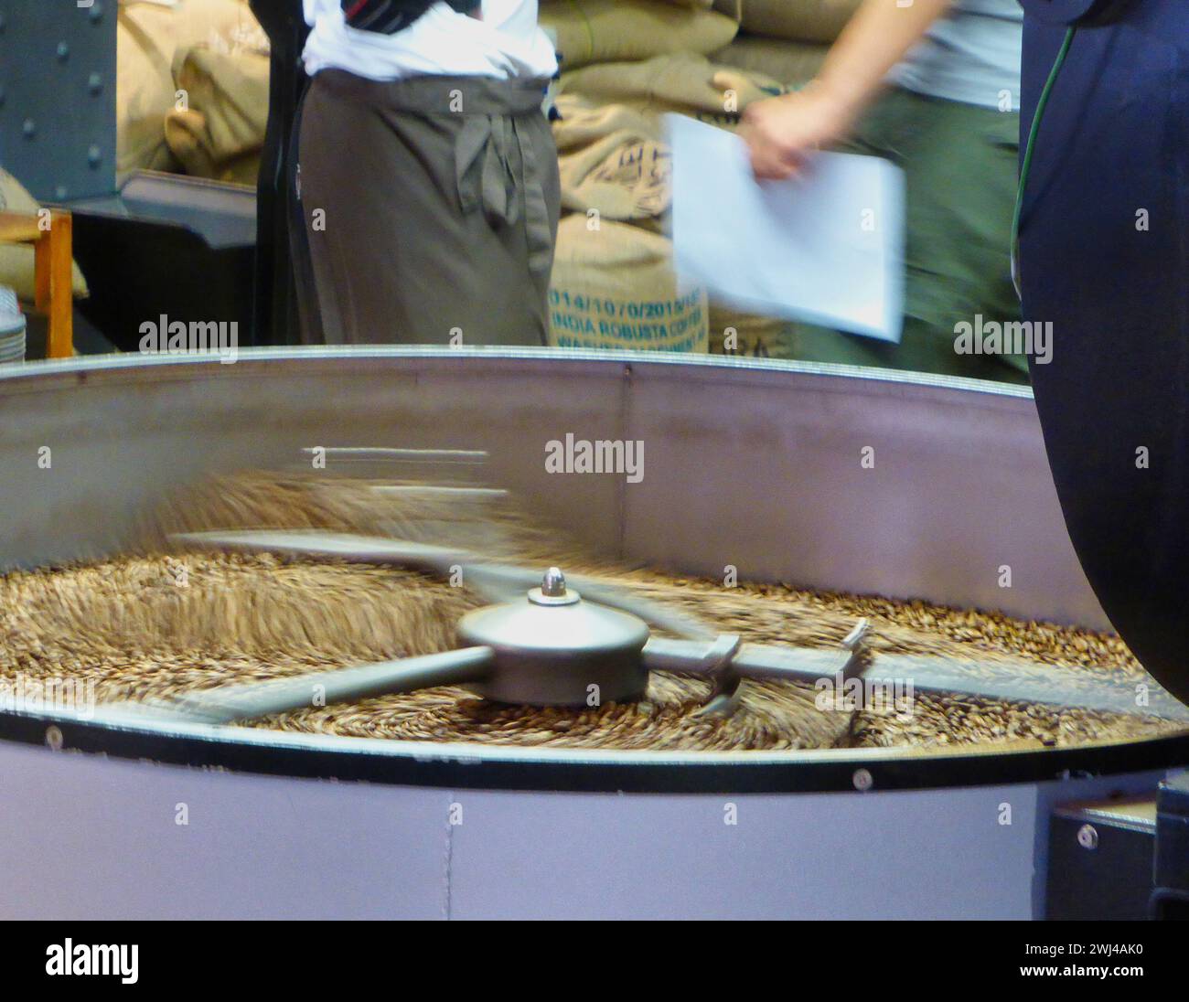 Coffee in roastery Stock Photo - Alamy