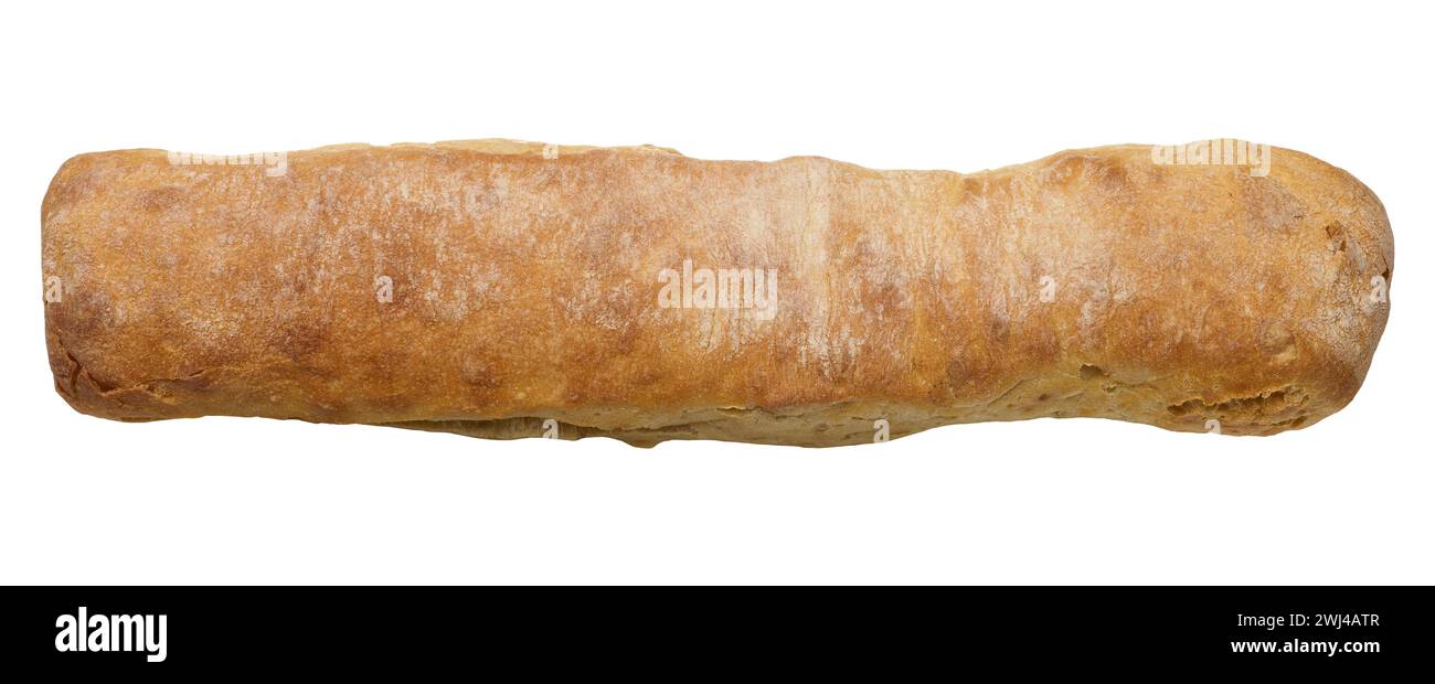 Oblong baked bread baguette isolated on white background Stock Photo ...