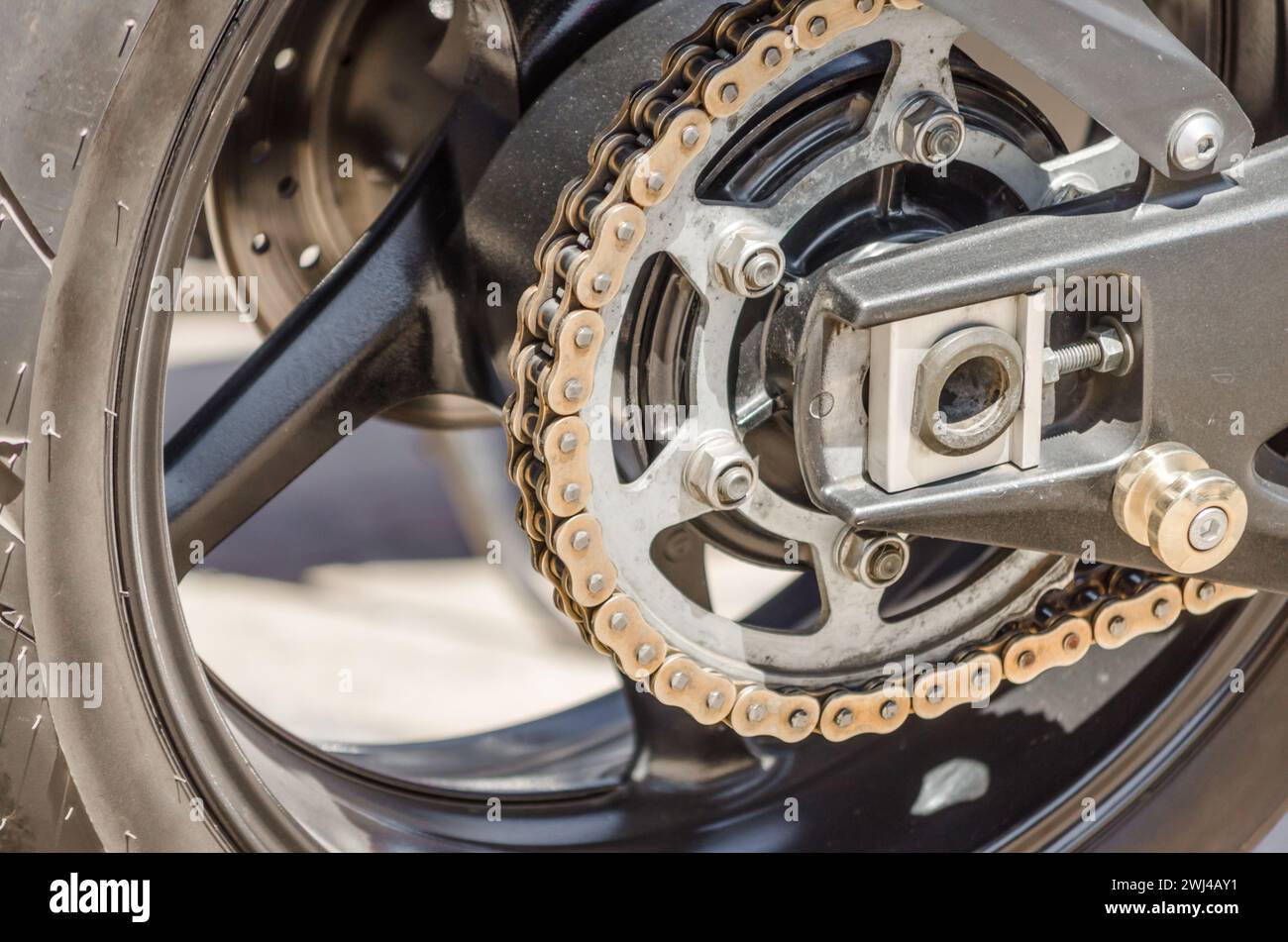 Motorcycle wheel close up Stock Photo - Alamy