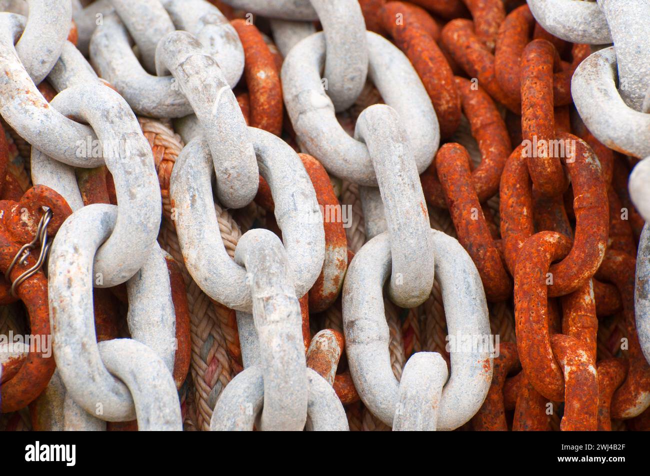 Anchor chain, Newport, Oregon Stock Photo - Alamy