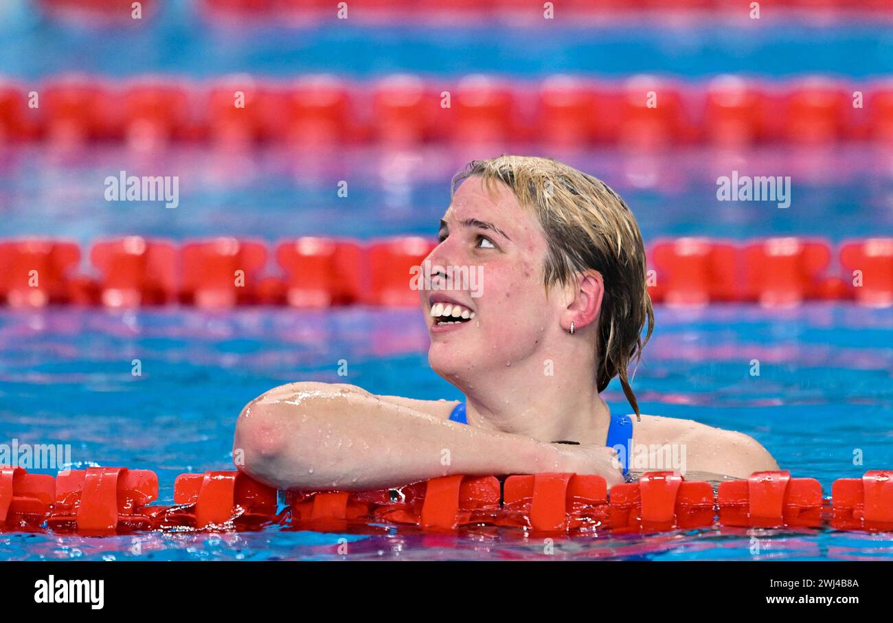 Doha, Qatar. 12th Feb, 2024. Angelina Kohler of Germany reacts after ...