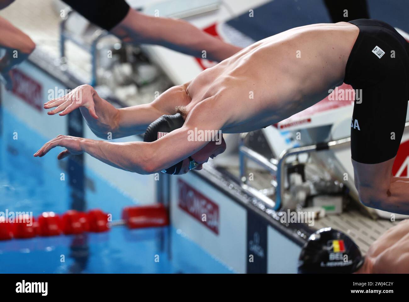 Doha, Qatar. 12th Feb, 2024. Luke Hobson of the United States competes ...