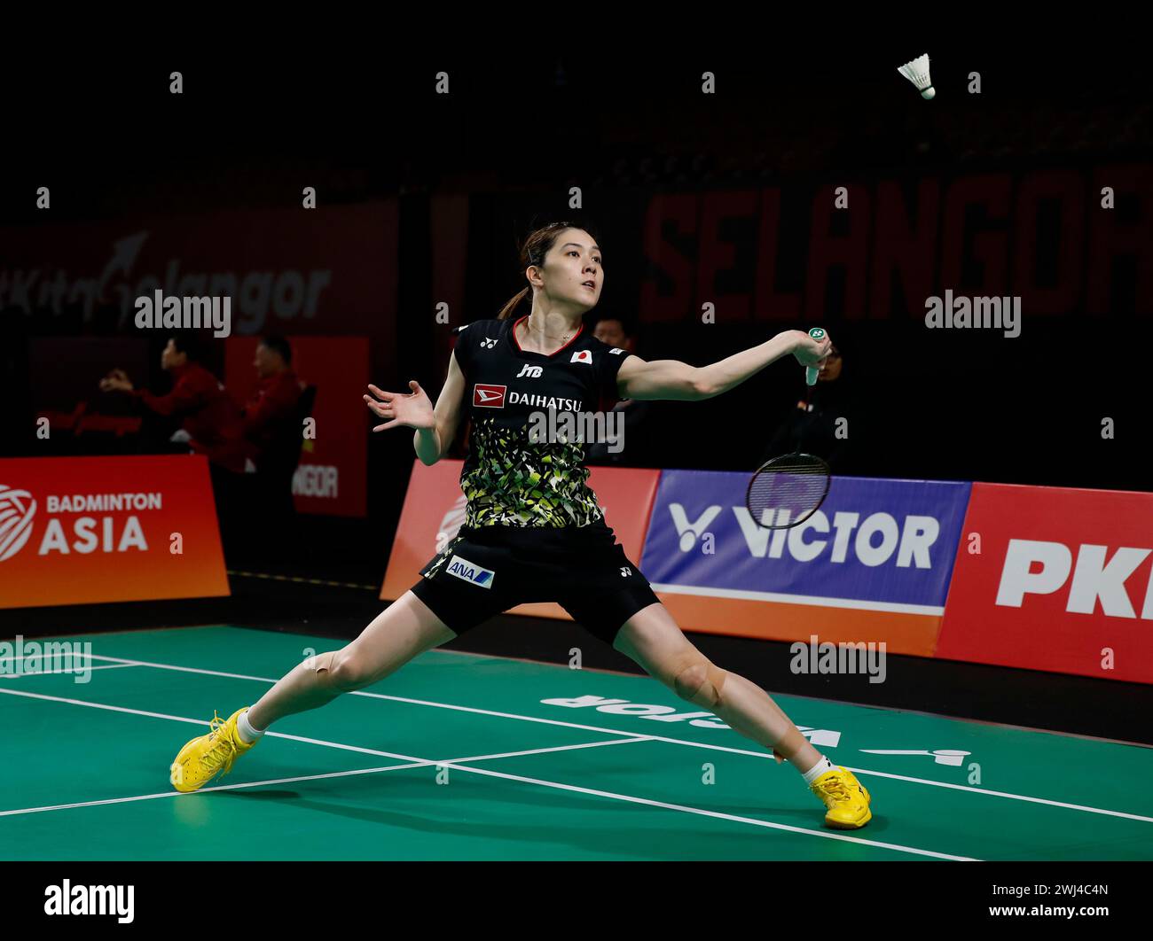 Japan's Aya Ohori plays a shot against Singapore's Yeo Jia Min during their women's singles ...