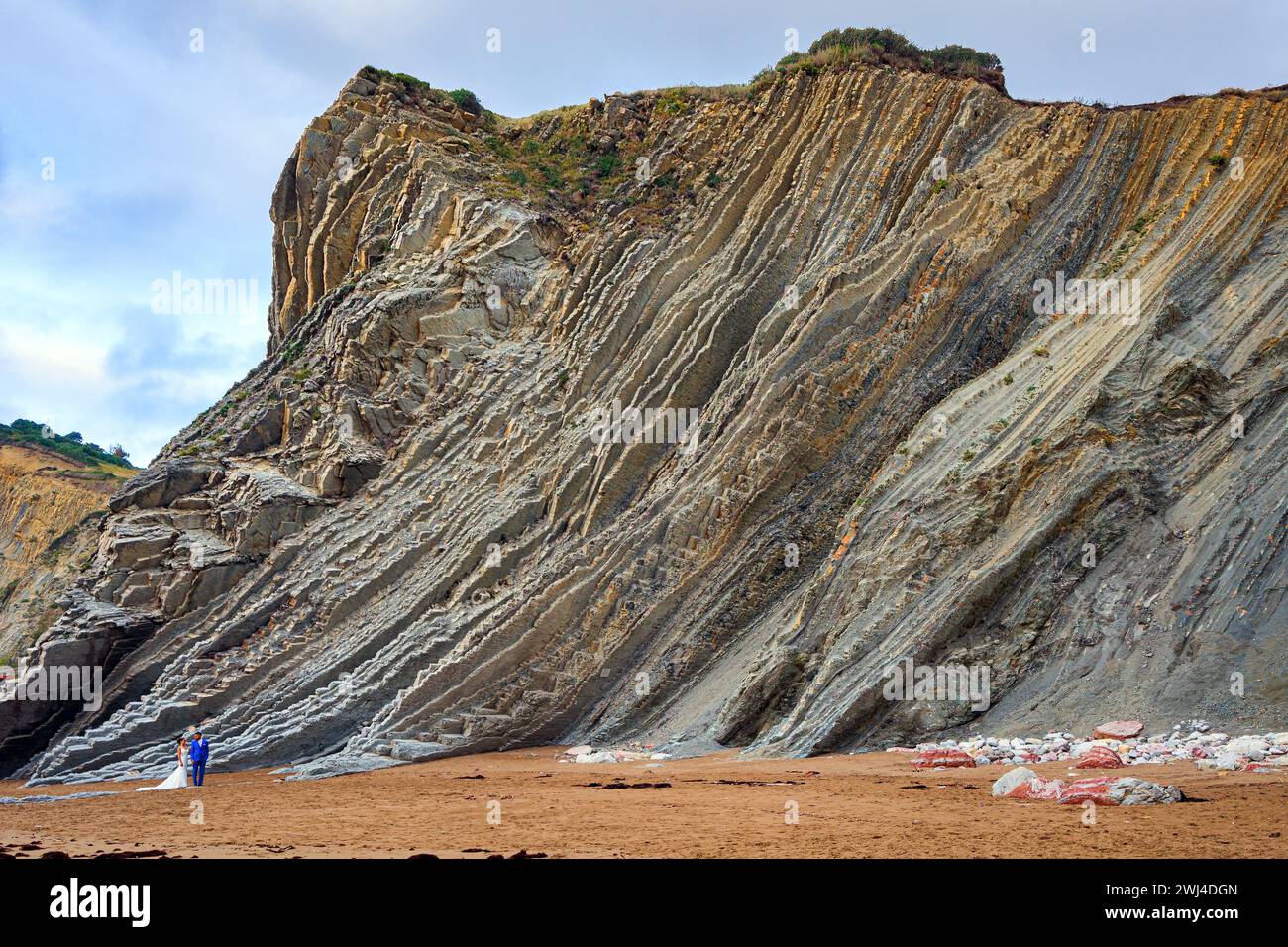 PLAYA ZUMAYA, BASQUE COUNTRY - OCTOBER 6, 2022: Shooting love story ...