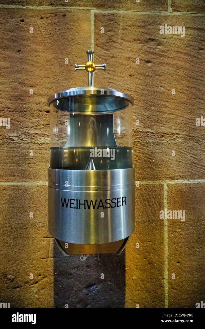 Holy water dispenser in Worms Cathedral Stock Photo - Alamy