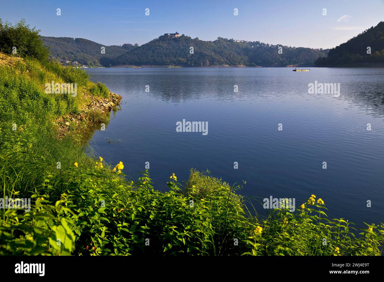 Edersee with a view of Waldeck Castle, Edertal, Waldeck-Frankenberg ...