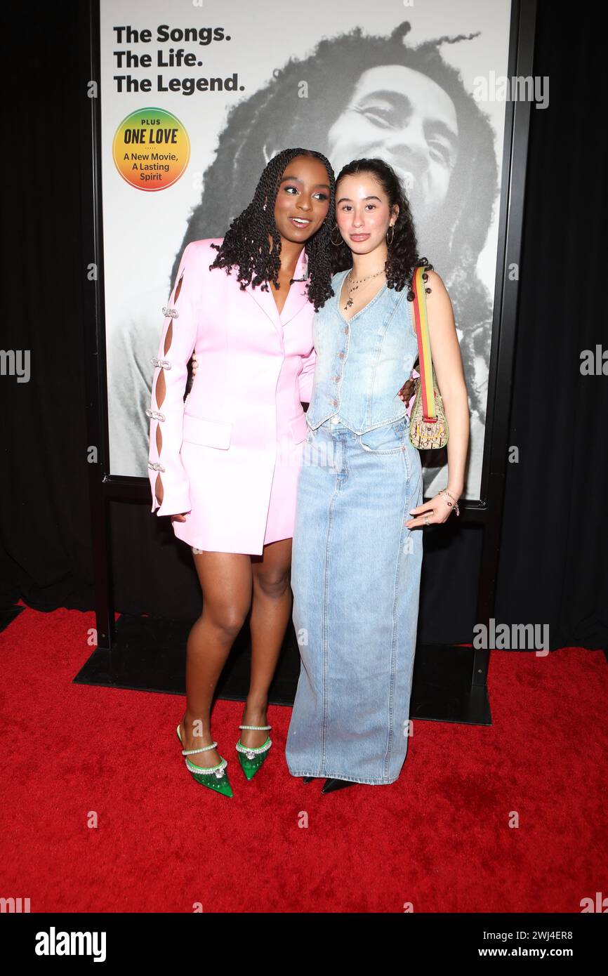 New York, United States. 12th Feb, 2024. Sara Marley and Judah Marley ...